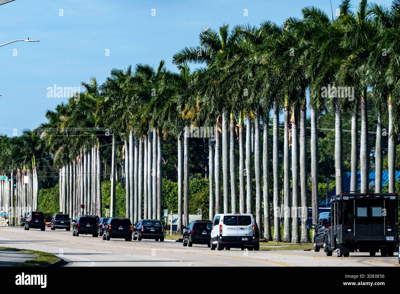 The motorcade for President Donald Trump rolls to Trump International ...