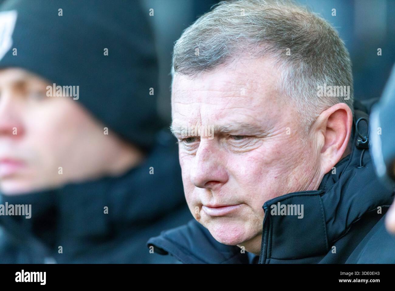 Stoke City Manager, Mark Robins, during the Sky Bet Championship match ...