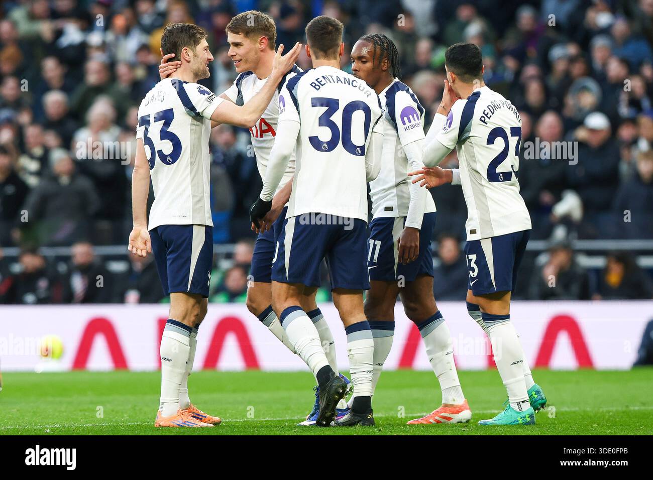 Ben Davies of Tottenham Hotspur scores and celebrates during the ...