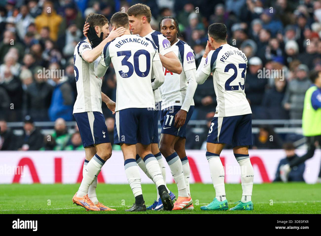 Ben Davies of Tottenham Hotspur scores and celebrates during the ...