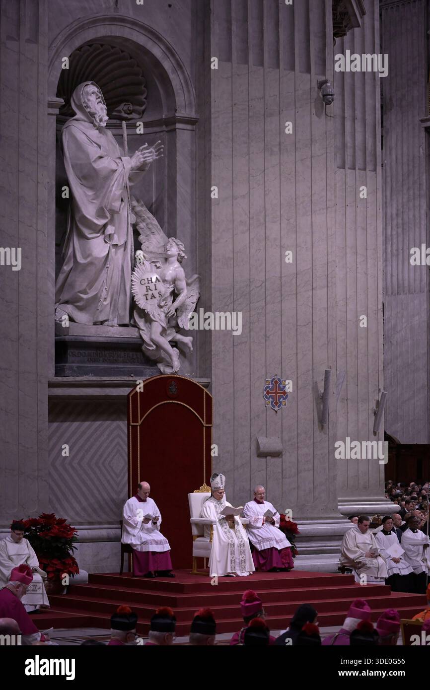 VATICAN CITY, VATICAN - DECEMBER 31: Pope Leo XIV celebrates the ...