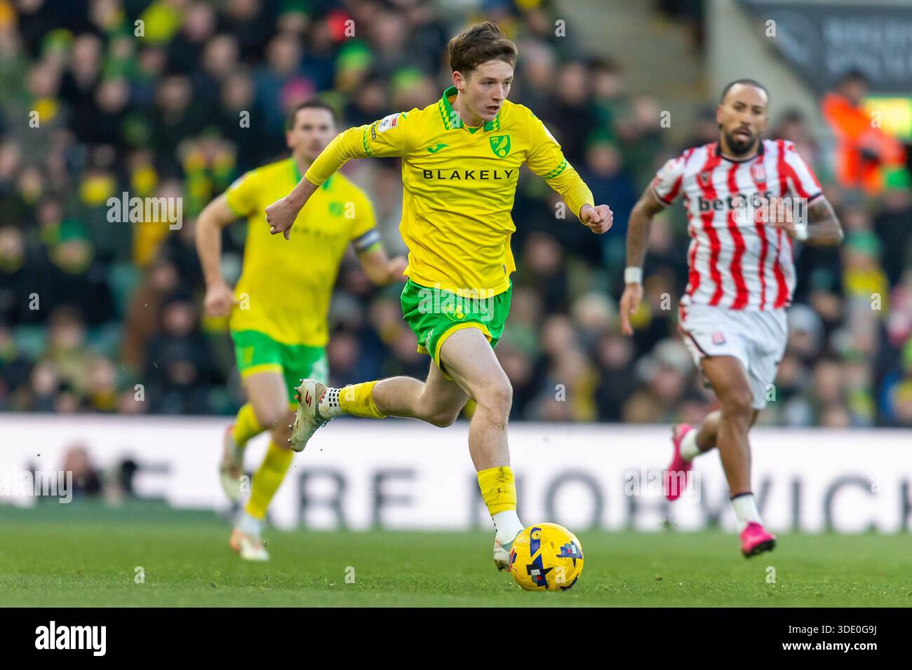 Kellen Fisher of Norwich City on the ball during the Sky Bet ...