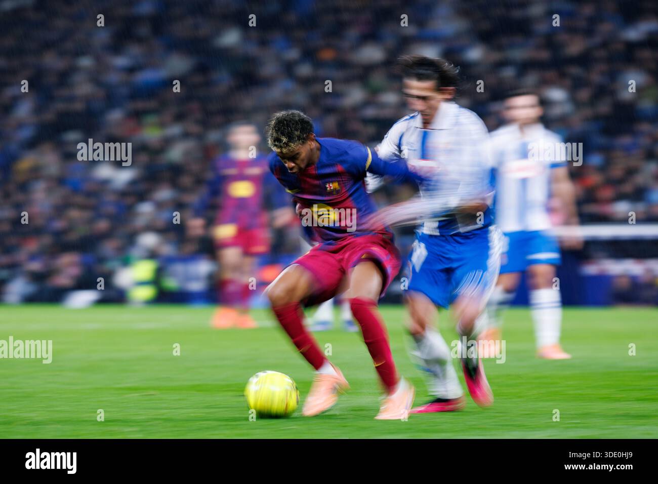 Barcelona, Spain. 3rd January, 2026. Lamine Yamal in action during the ...