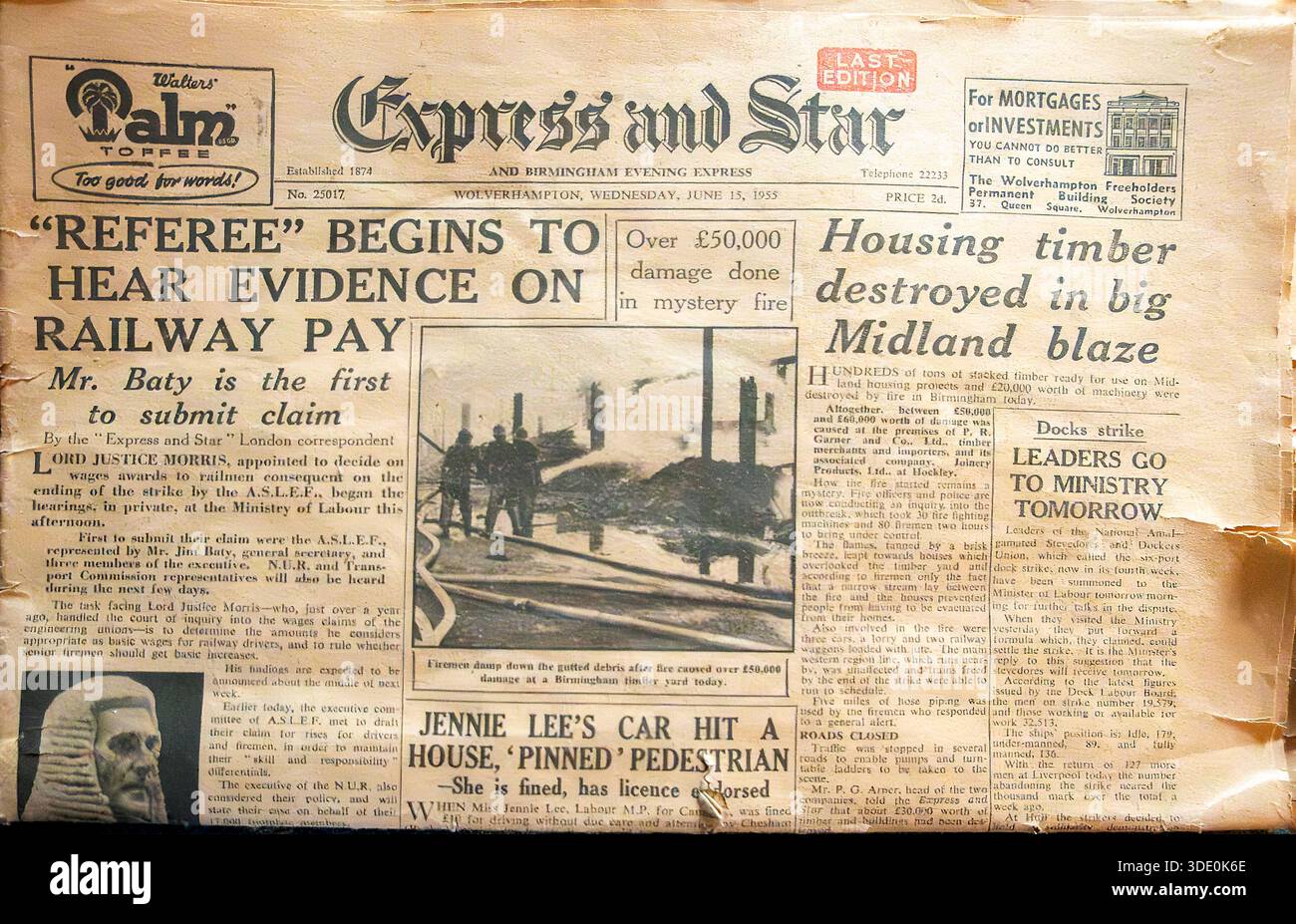 Express and Star vintage British regional evening newspaper June 15 ...