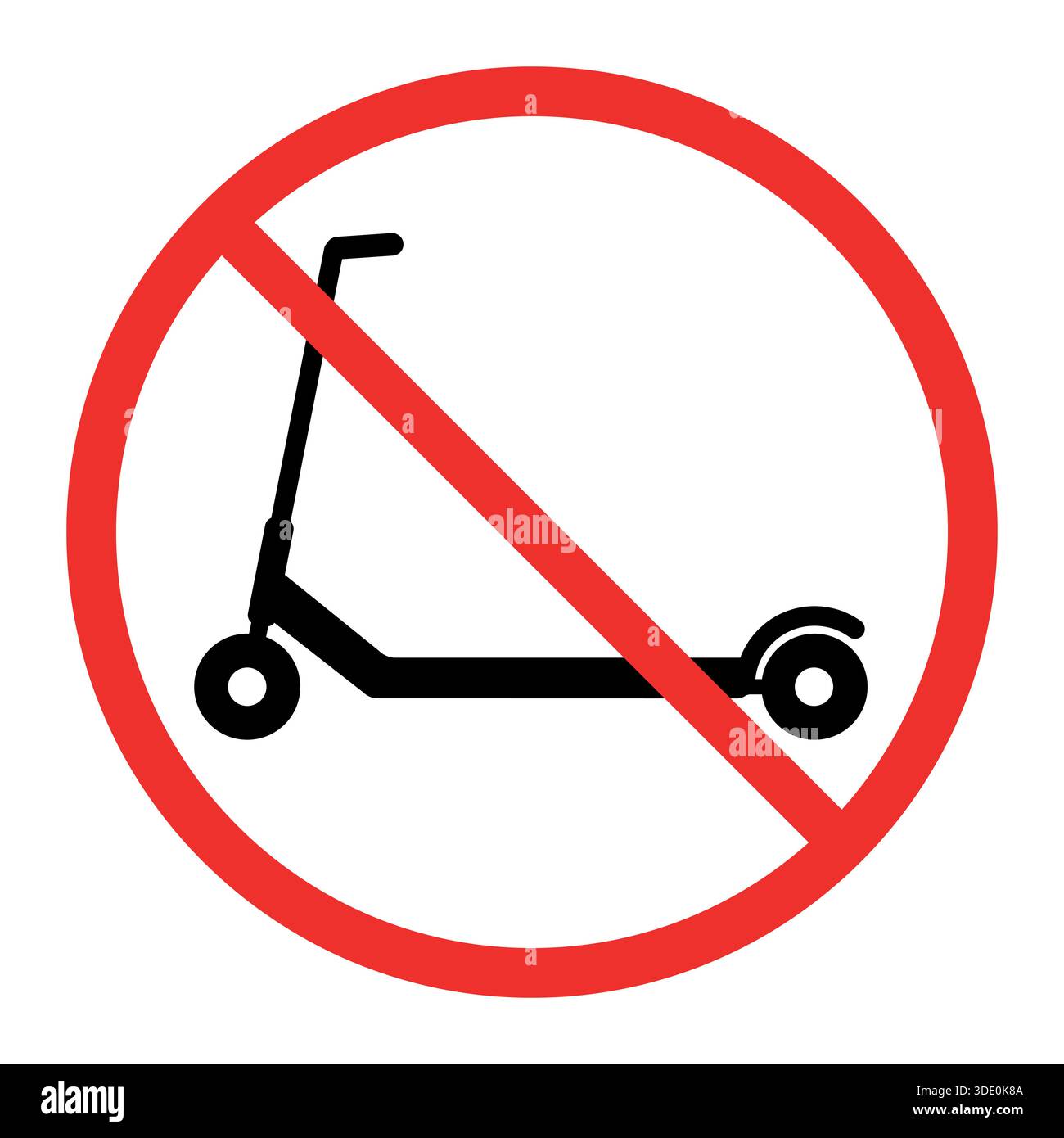 illustration sign prohibited scooter movement in red crossed out circle ...