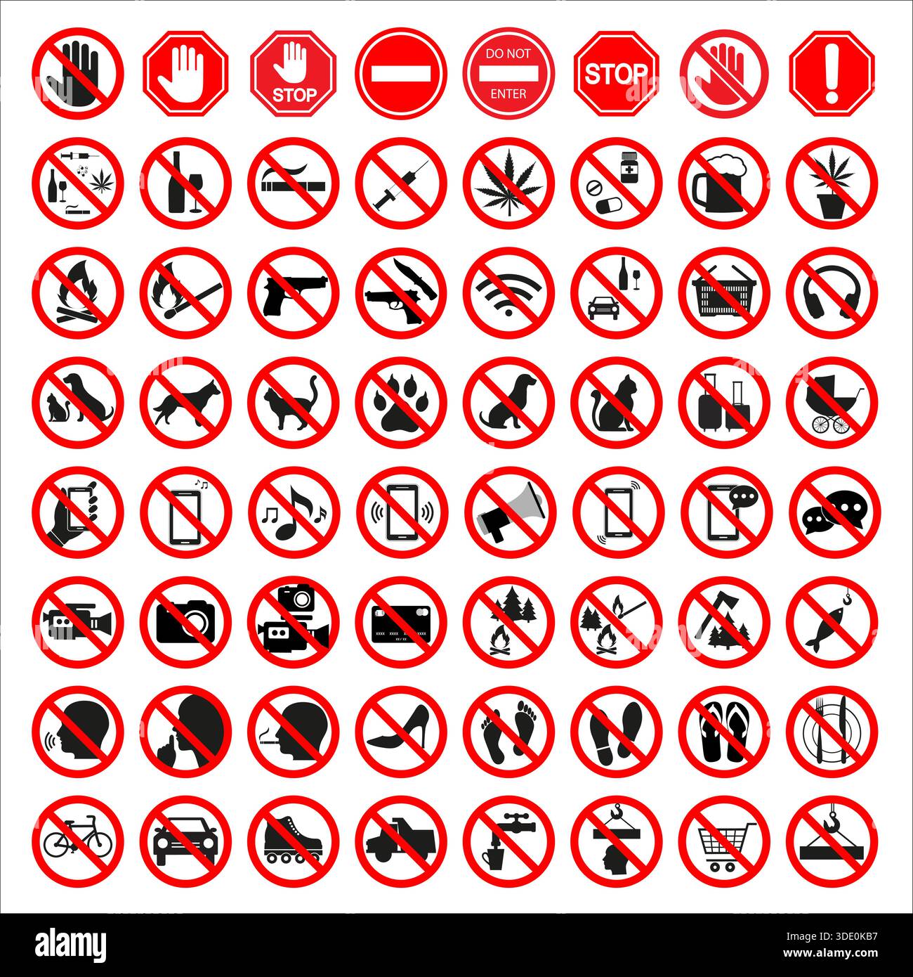 Isolated food drink prohibition Stock Vector Images - Alamy