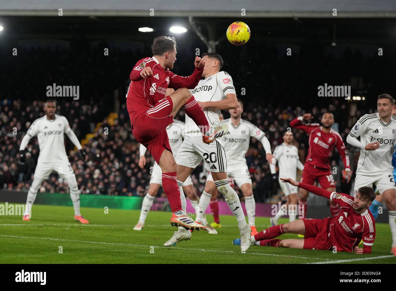 Liverpool's Alexis Mac Allister takes a shot at goal during the English ...