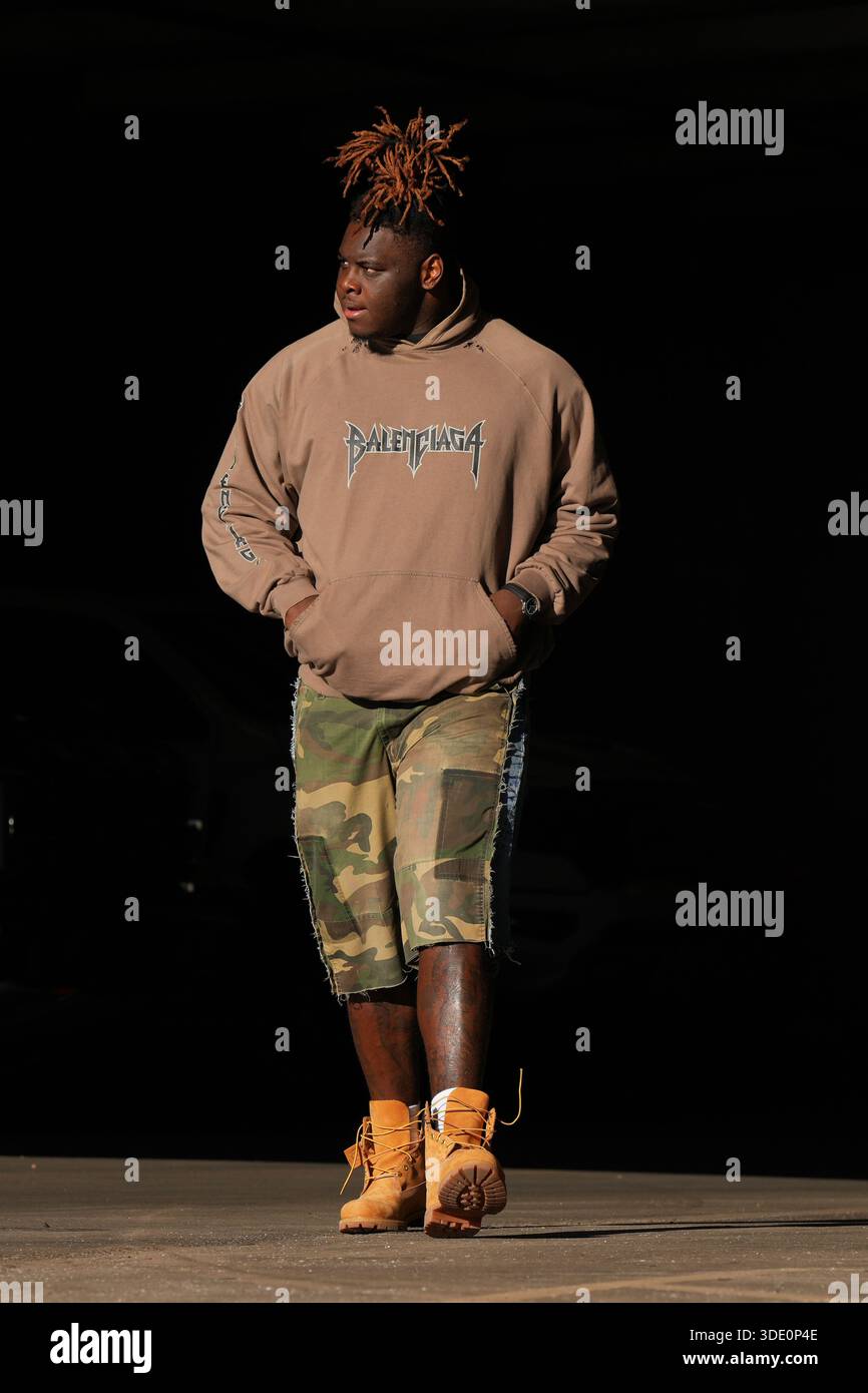 Cincinnati Bengals offensive tackle Amarius Mims arrives before an NFL ...