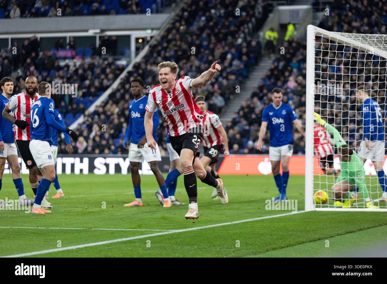 Goal 2-0 Nathan Collins #22 of Brentford F.C. celebrates his goal ...