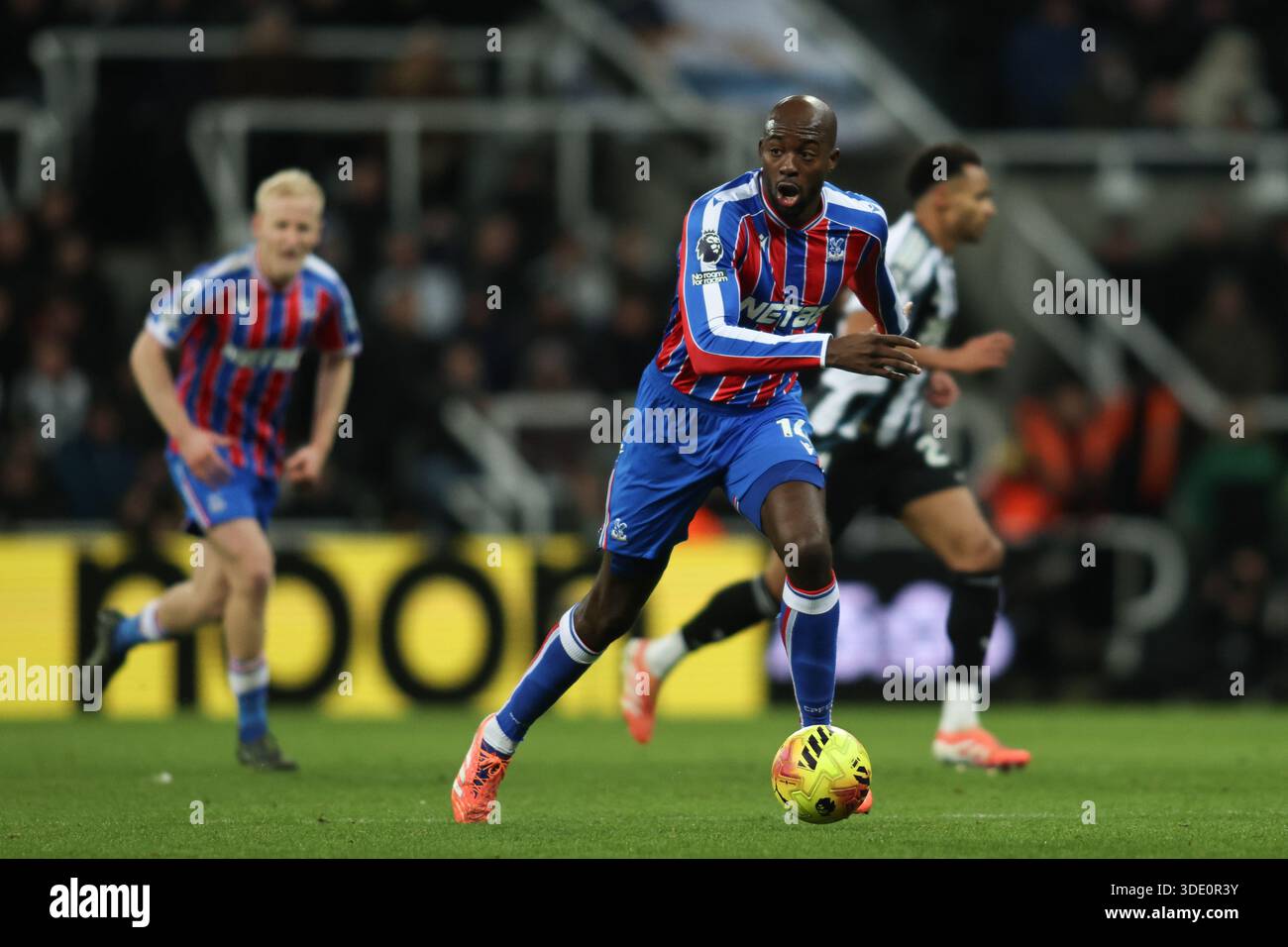Jean-Philippe Mateta of Crystal Palace breaks with the ball during the ...