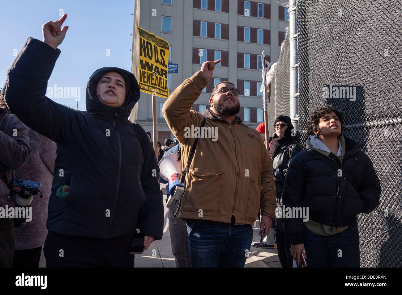 Protesters chant outside Metropolitan Detention Center on Sunday, Jan ...