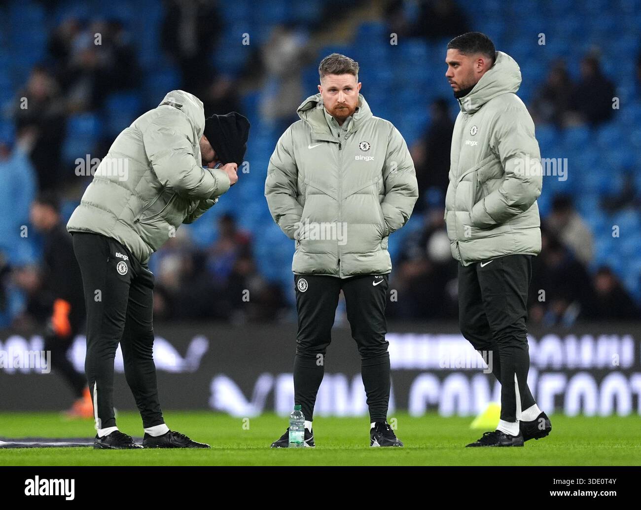 Chelsea interim manager Calum McFarlane (centre) ahead of the Premier ...