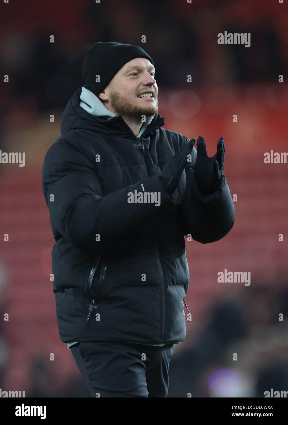 Middlesbrough manager Kim Hellberg claps the fans after during the Sky ...