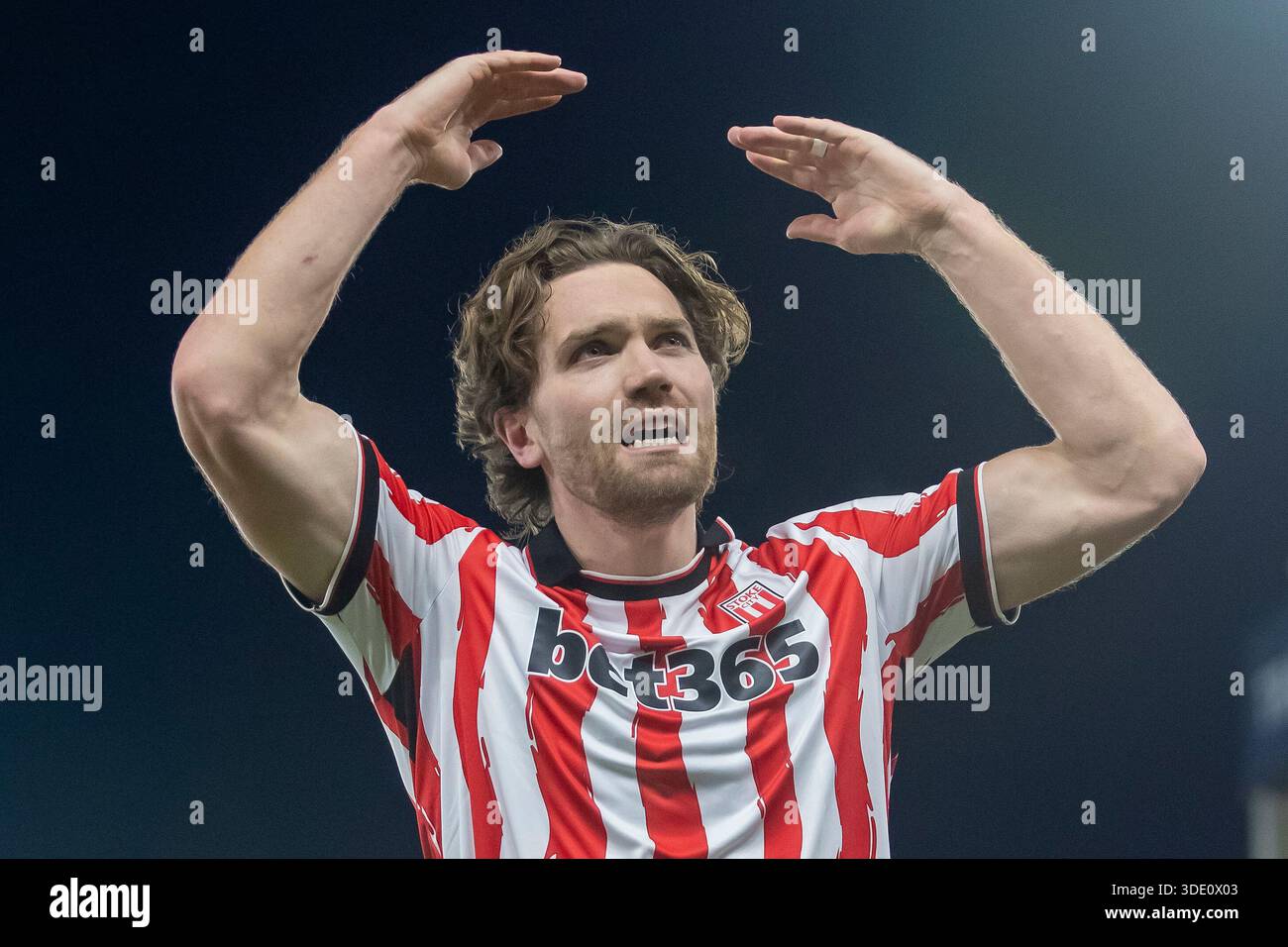 Sam Gallagher of Stoke City celebrates scoring his team's first goal ...
