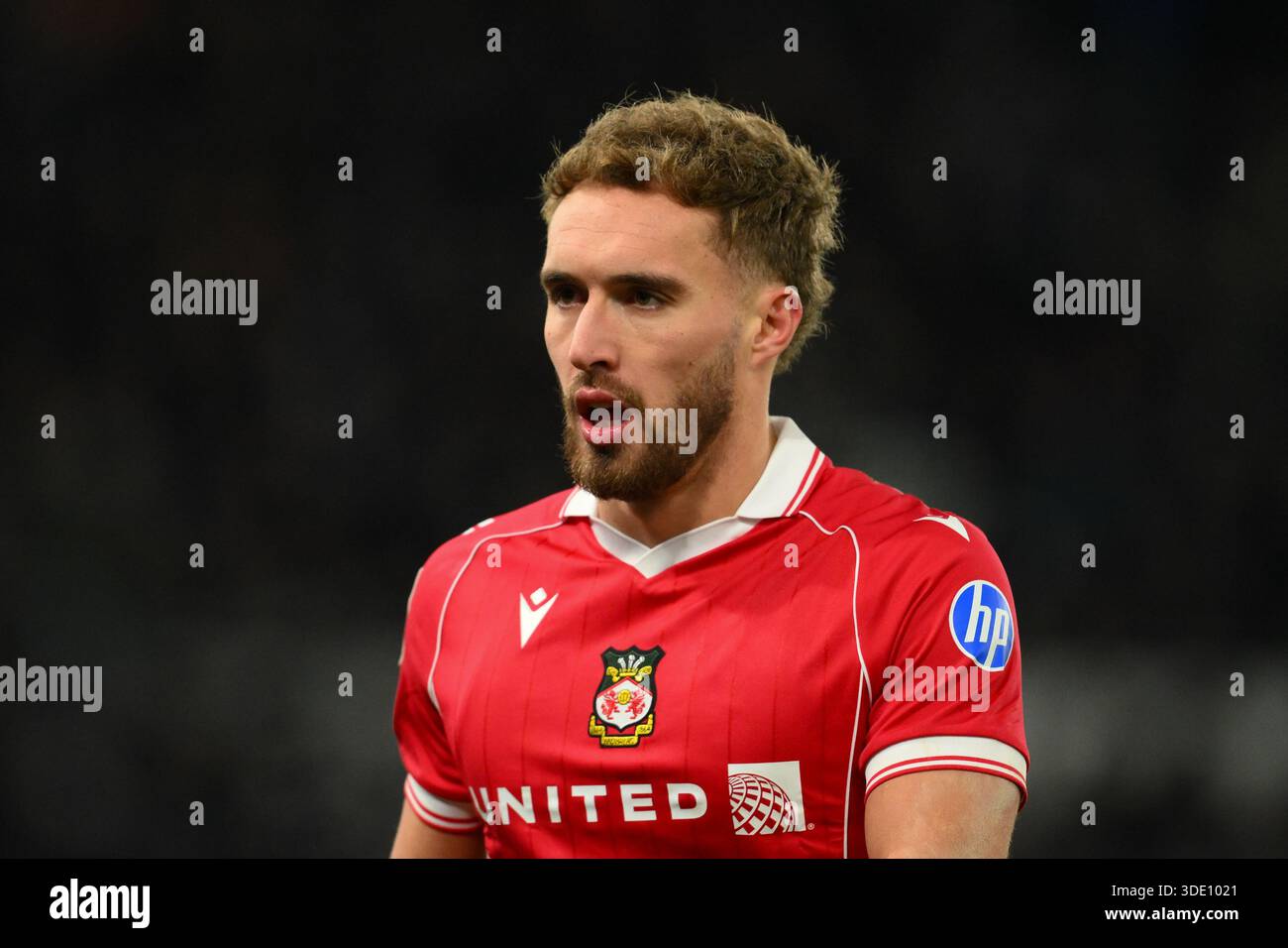Sam Smith of Wrexham during the Sky Bet Championship match between ...