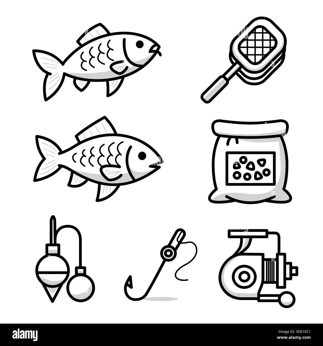 Art bait black outline hi-res stock photography and images - Alamy