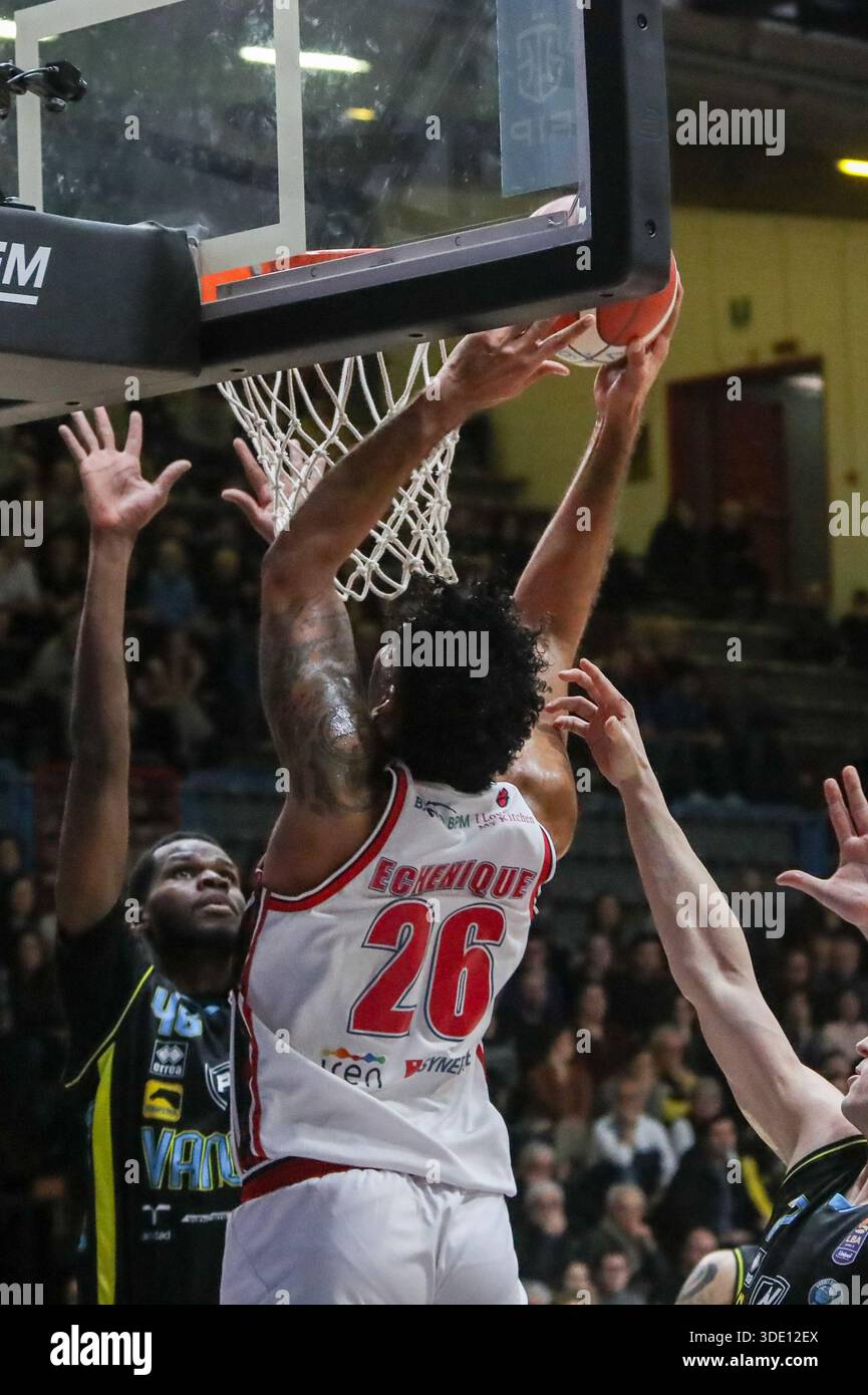 Jaime Echenique (UNA Hotels Reggio Emilia) during Vanoli Basket Cremona ...