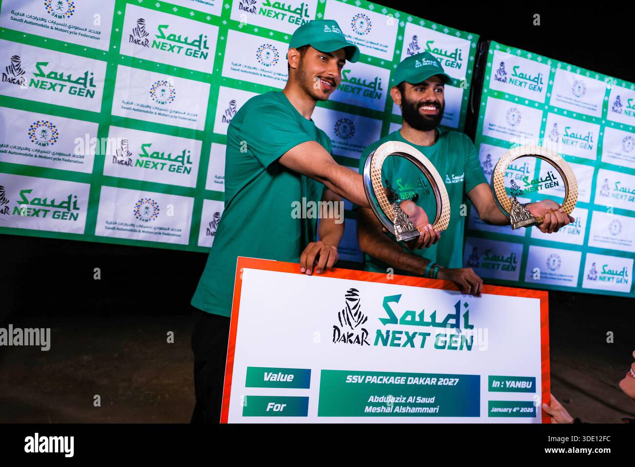 Saudi Next Gen podium during the Stage 1 of the Dakar 2026, on January ...