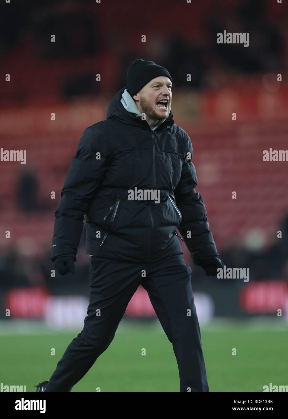 Middlesbrough manager Kim Hellberg claps the fans after the Sky Bet ...