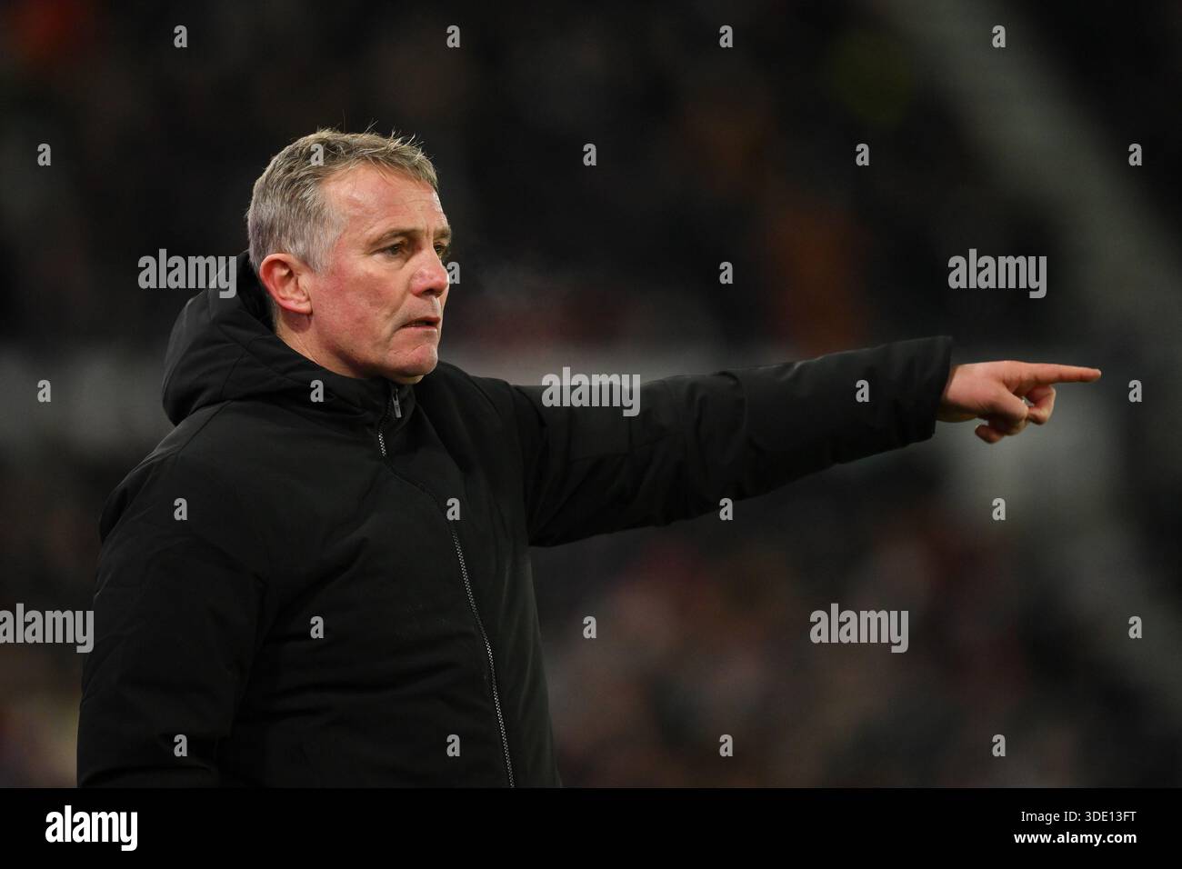 Phil Parkinson, manager of Wrexham gestures during the Sky Bet ...
