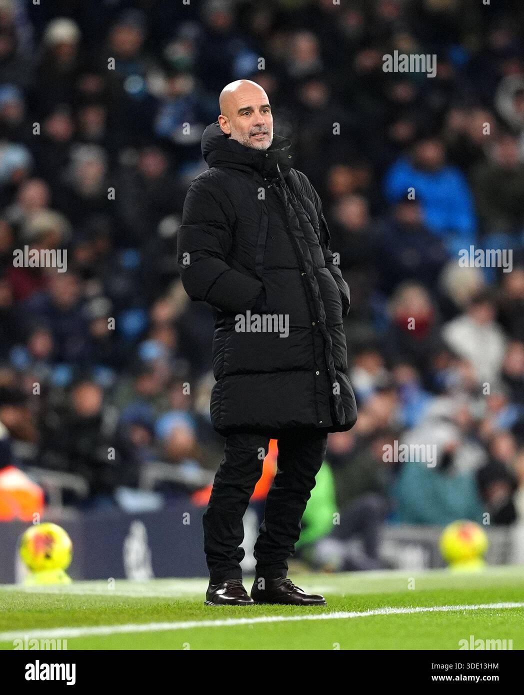 Manchester City manager Pep Guardiola on the touchline during the ...