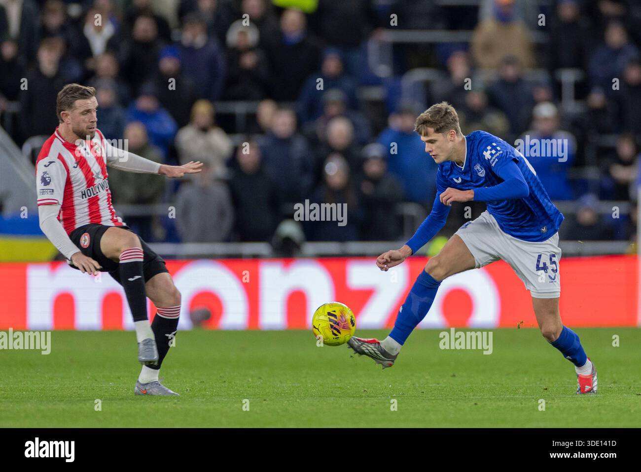 Harrison Armstrong #45 of Everton in action during the Premier League ...