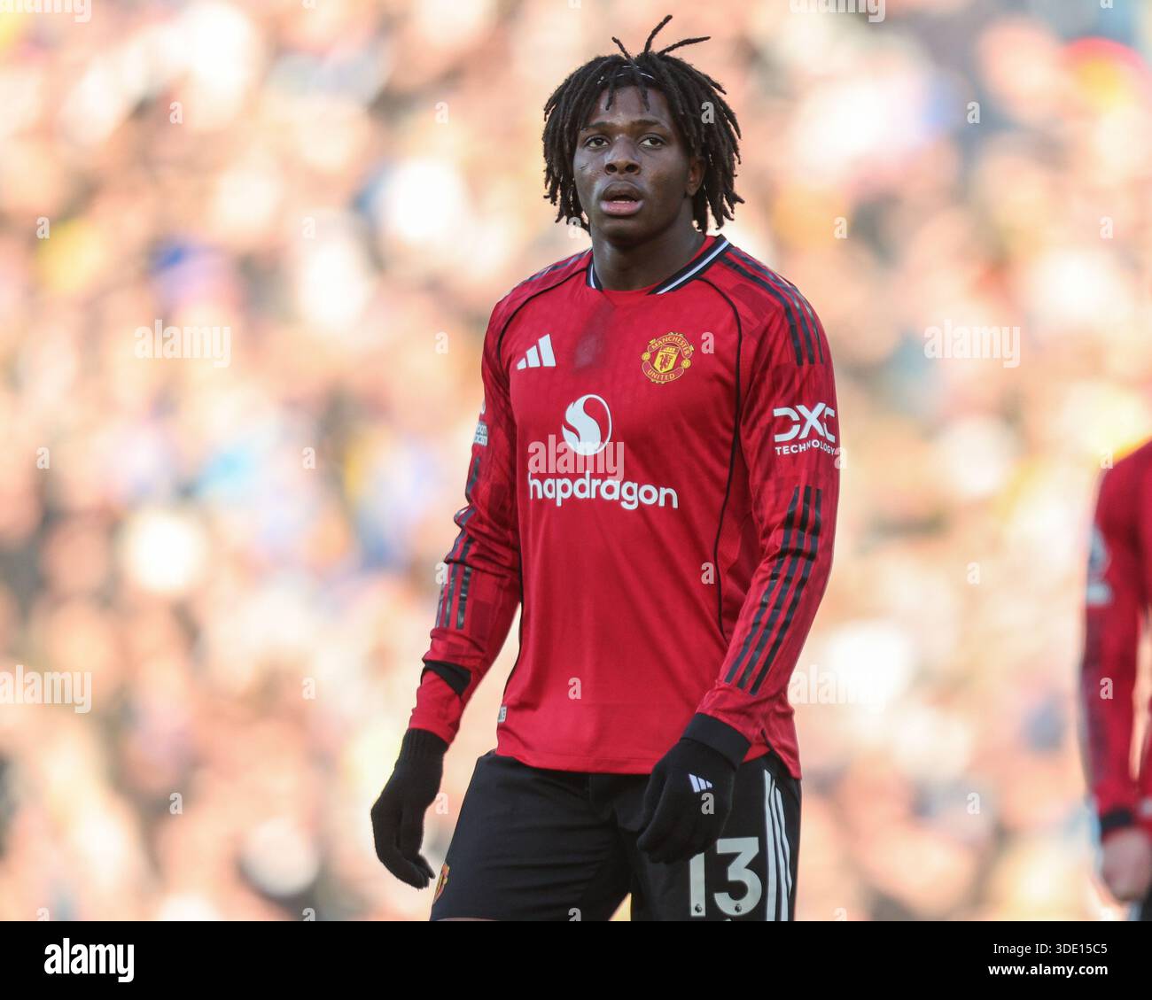 Patrick Dorgu of Manchester United during the Premier League match ...