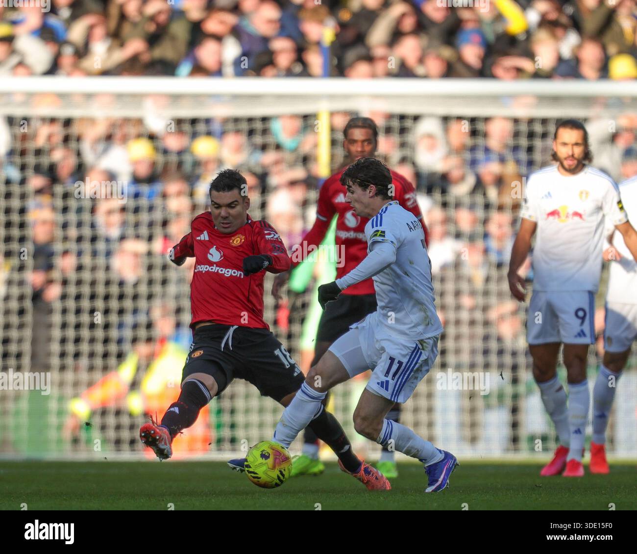 Brenden Aaronson of Leeds United in action during the Premier League ...