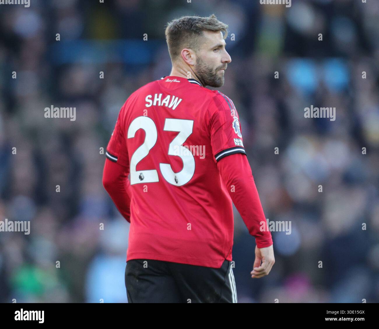 Luke Shaw of Manchester United during the Premier League match Leeds ...