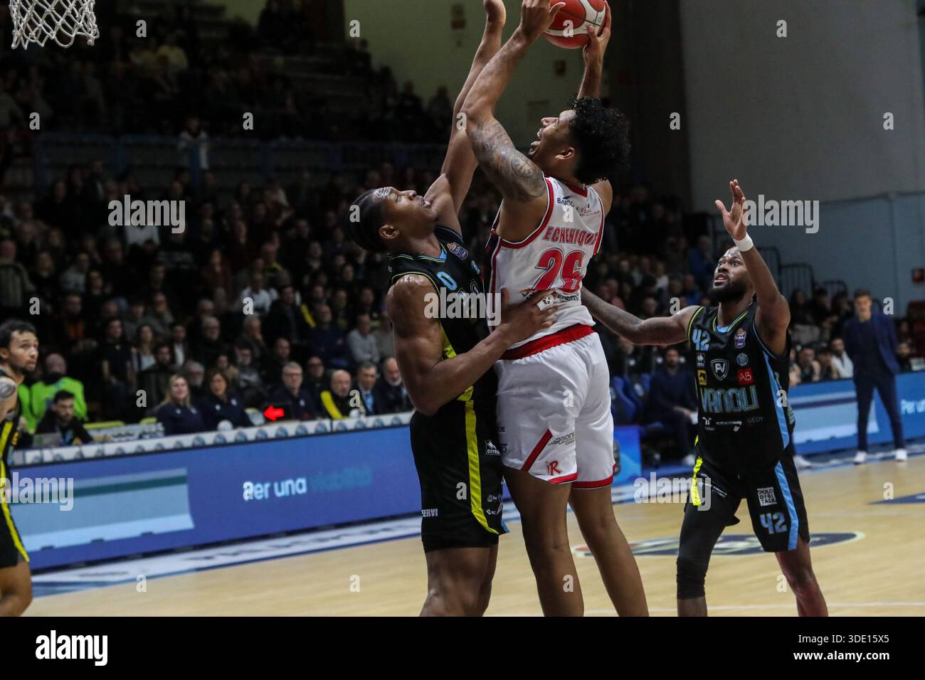 Jaime Echenique (UNA Hotels Reggio Emilia) during Vanoli Basket Cremona ...