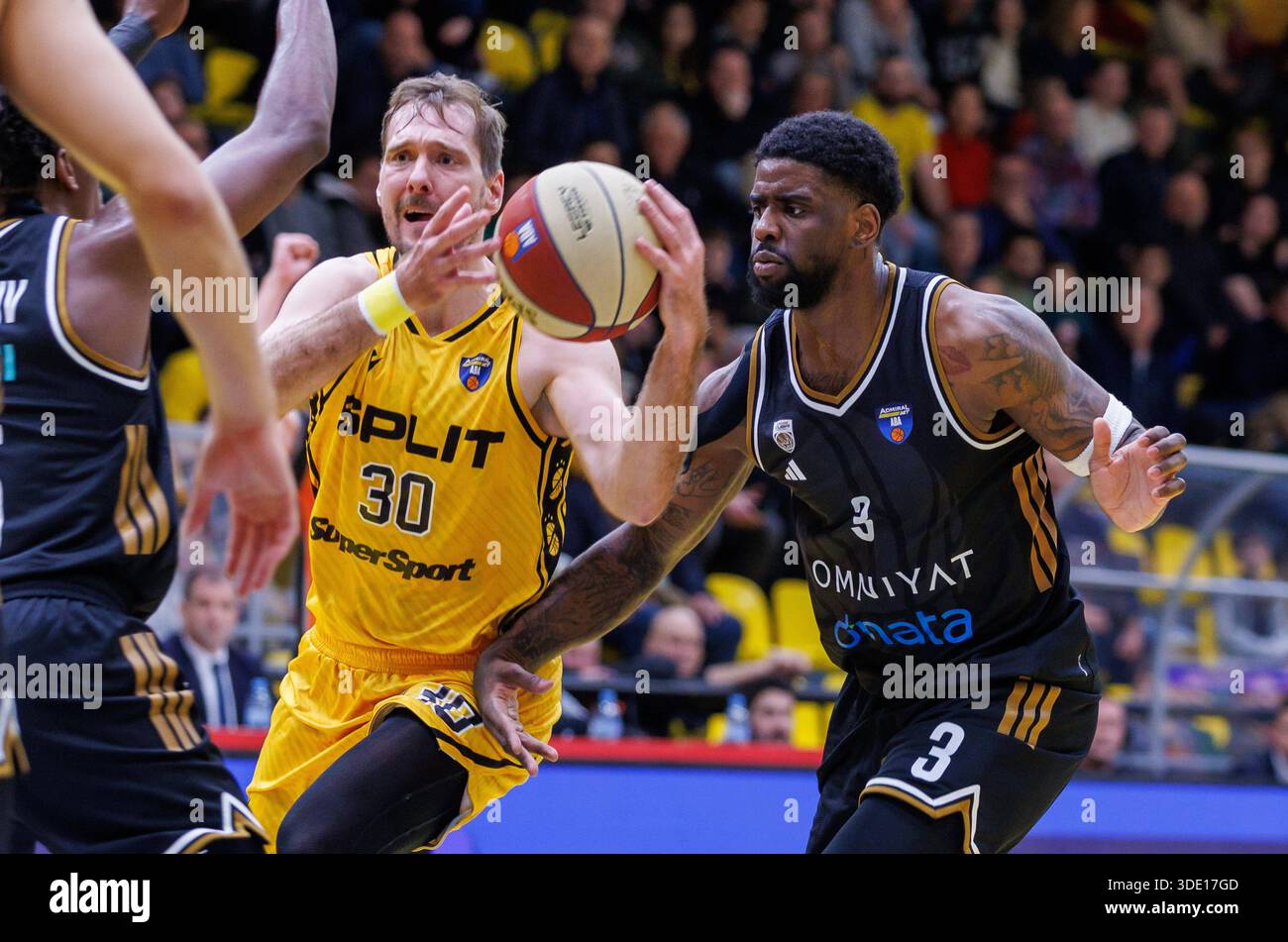 Croatia, Split, 040126. Basketball hall Gripe. Match of the 13th round ...