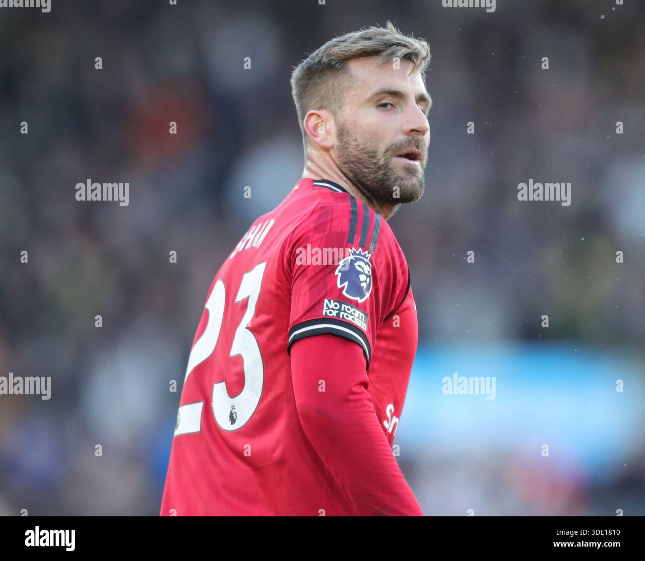 Luke Shaw of Manchester United during the Premier League match Leeds ...