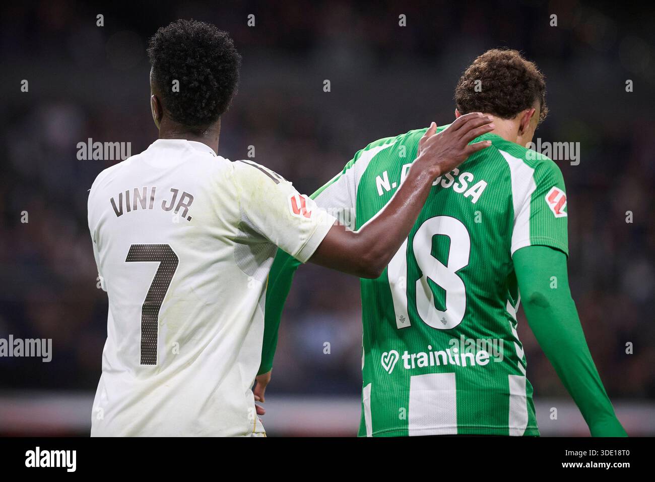 Real Madrid CF’s Vinicius Junior (l) and Real Betis Balompie's Nelson ...