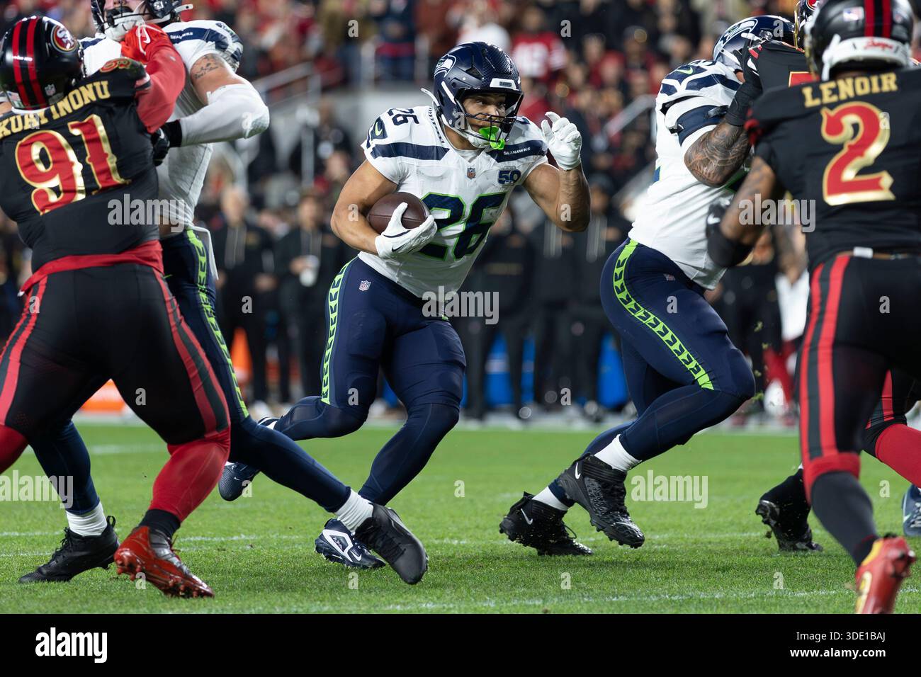 Jan 3, 2026; Santa Clara, California, USA; Seattle Seahawks running ...
