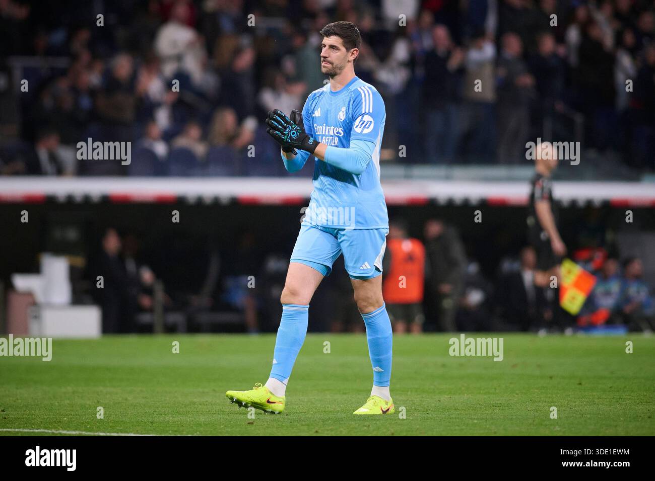 Real Madrid CF’s Thibaut Courtois during La Liga match. January 4, 2026 ...
