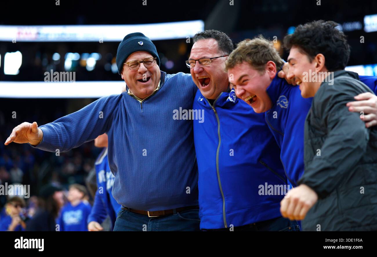 Seton Hall fans react after a win over Creighton in an NCAA college ...