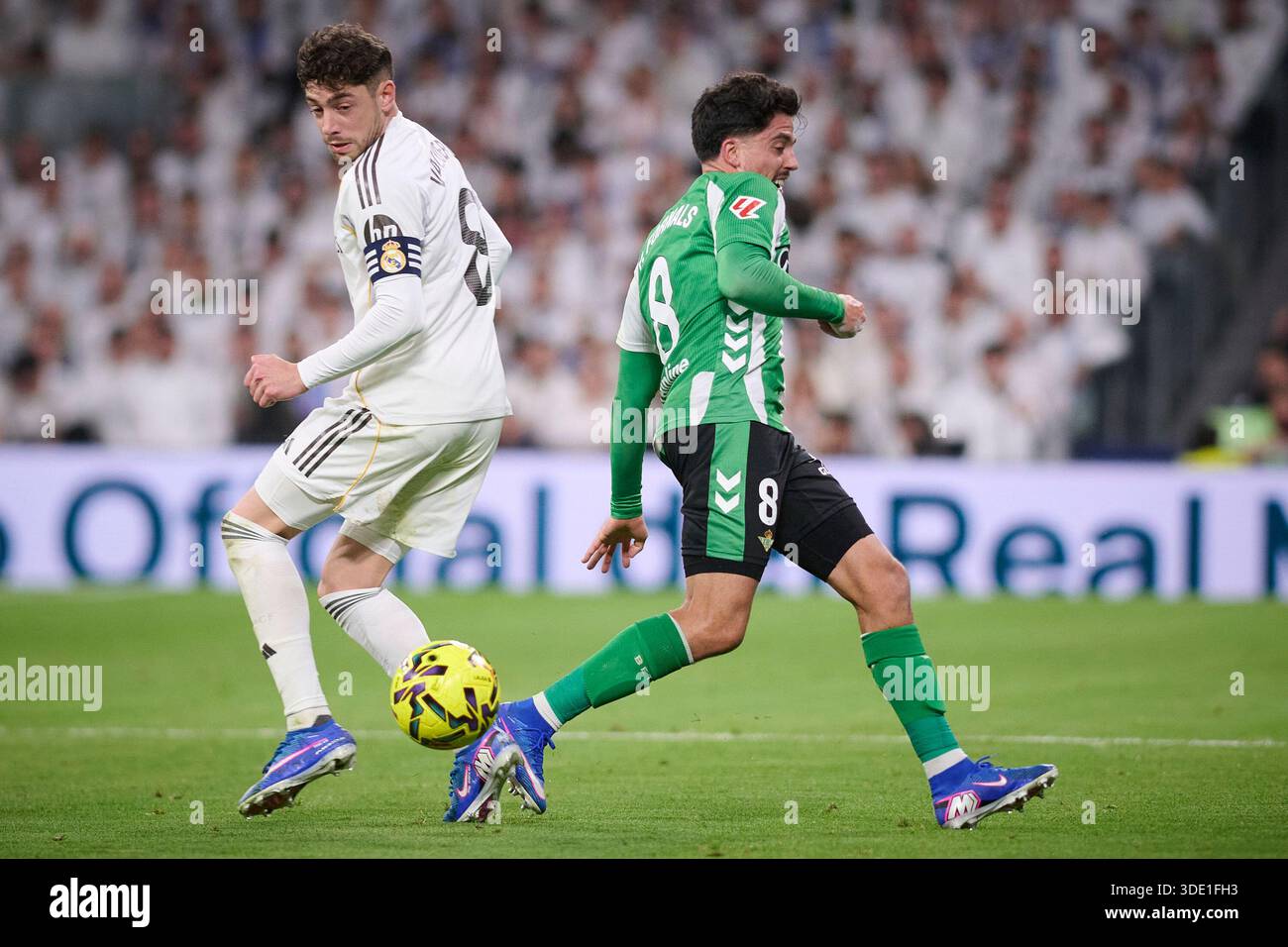 Real Madrid CF’s Fede Valverde (l) and Real Betis Balompie's Pablo ...