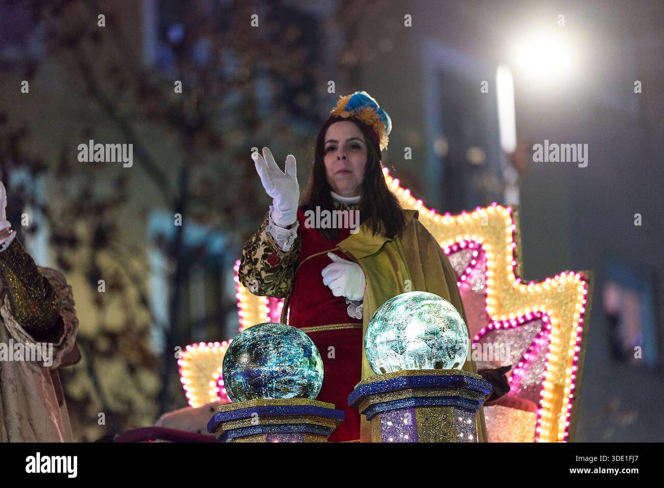 A page boy during the Three Kings Parade in the district of Carabanchel ...
