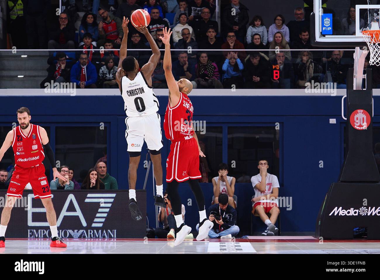 Semaj Christon (APU Old Wild West Udine) during EA7 Emporio Armani ...