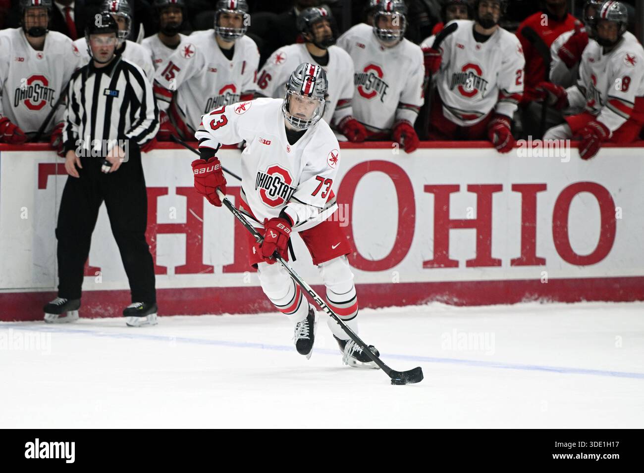 January 2, 2026:Ohio State Buckeyes defenseman Broten Sabo (73) skates ...