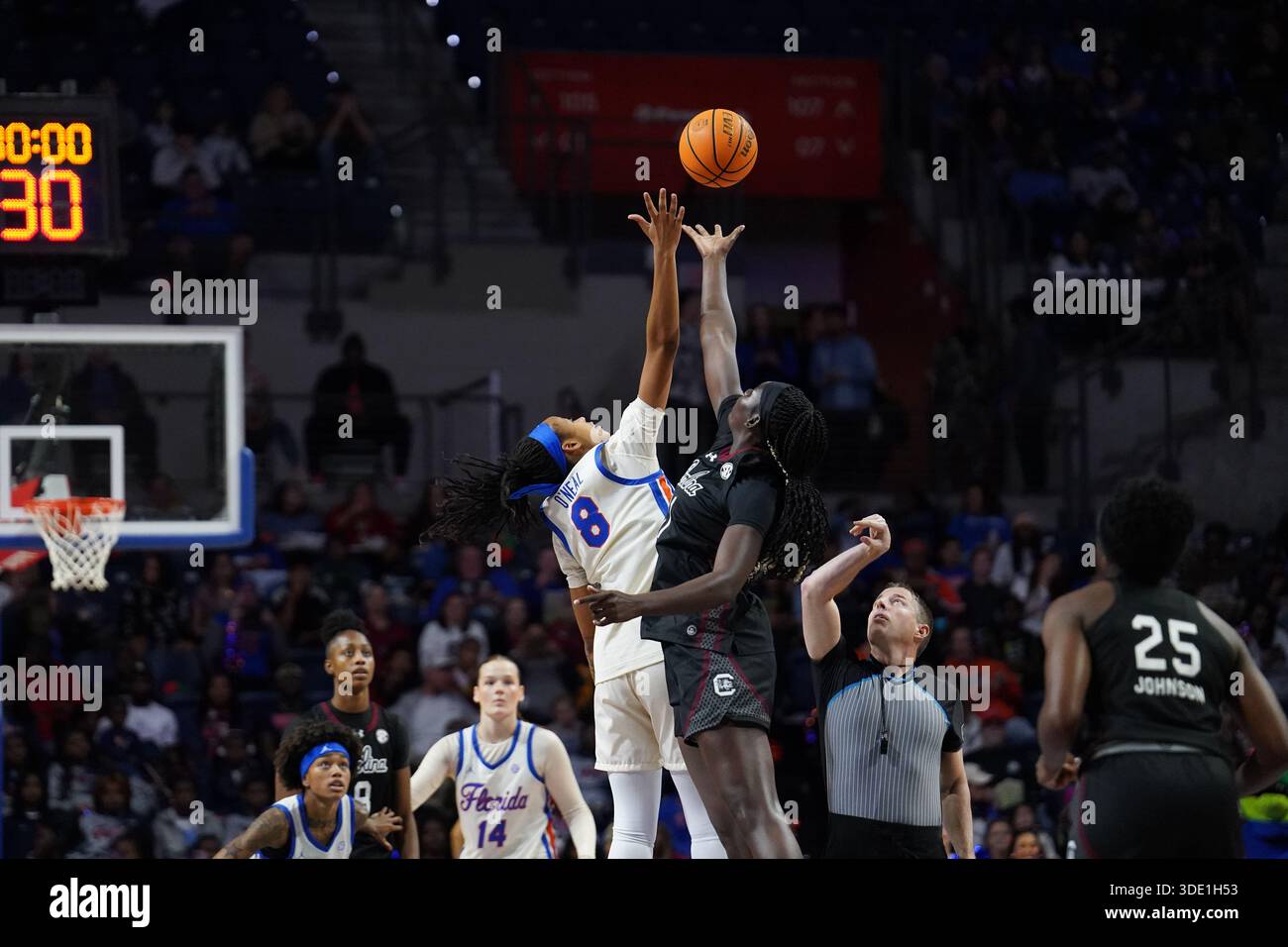Florida forward Me'Arah O'Neal (8) and South Carolina center Madina ...