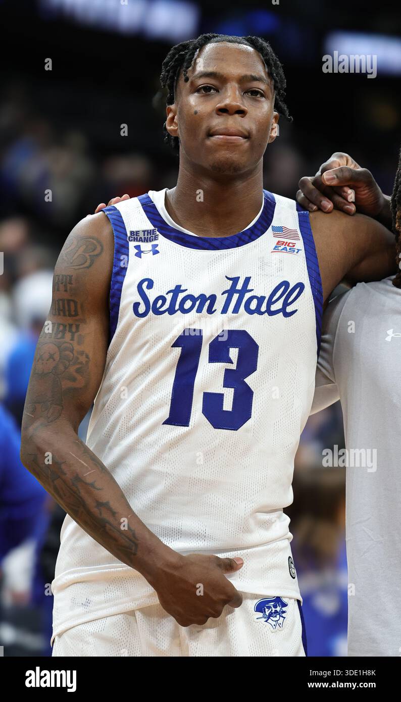 Seton Hall guard Trey Parker (13) after the win at Prudential Center ...