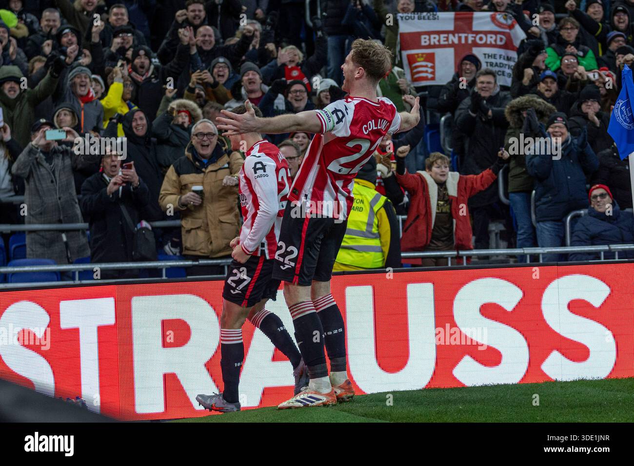 Nathan Collins #22 of Brentford F.C. celebrates his goal during the ...