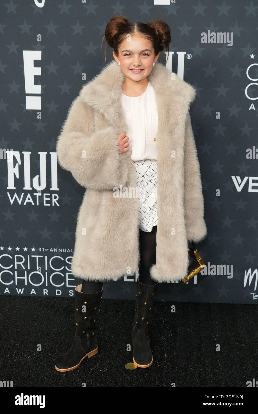 Taylen Biggs arrives at the 31st Annual Critics Choice Awards on Sunday ...