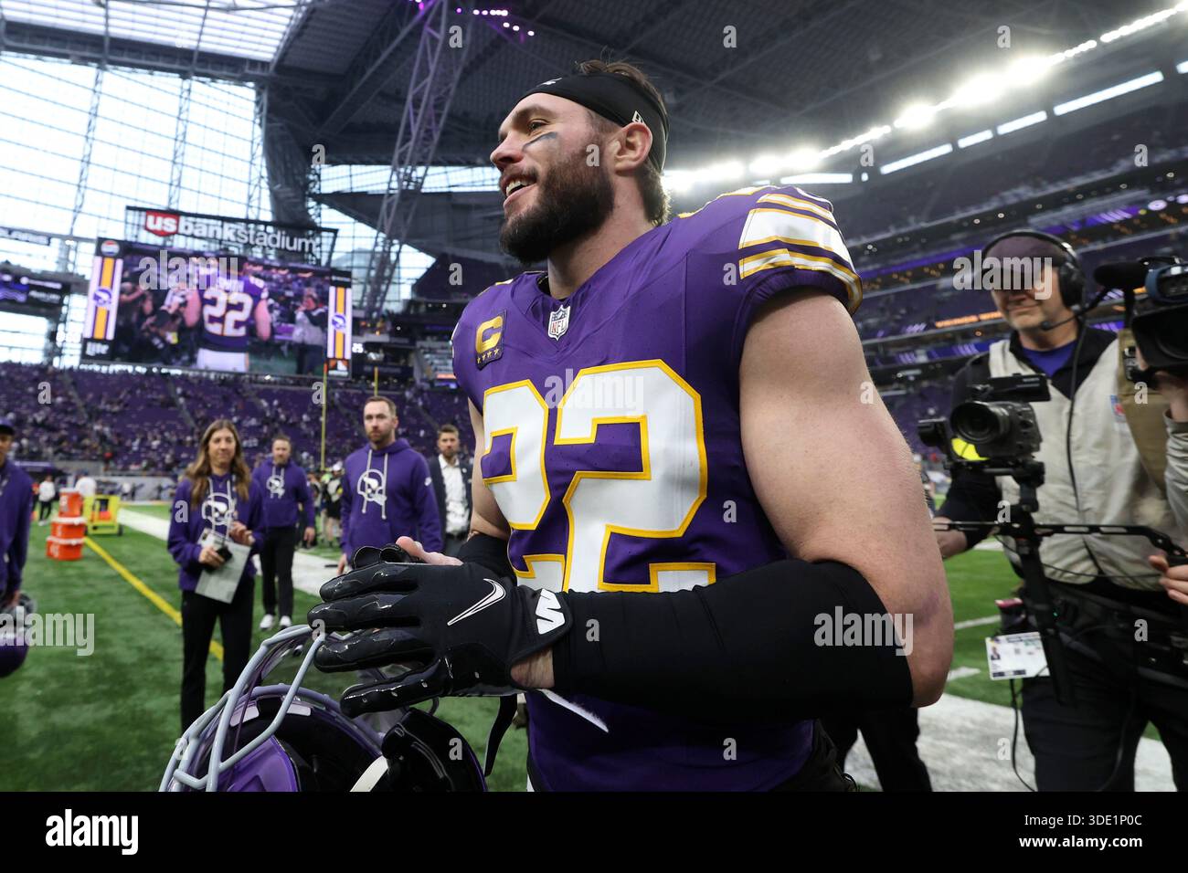 Minnesota Vikings safety Harrison Smith (22) walks off the field after ...