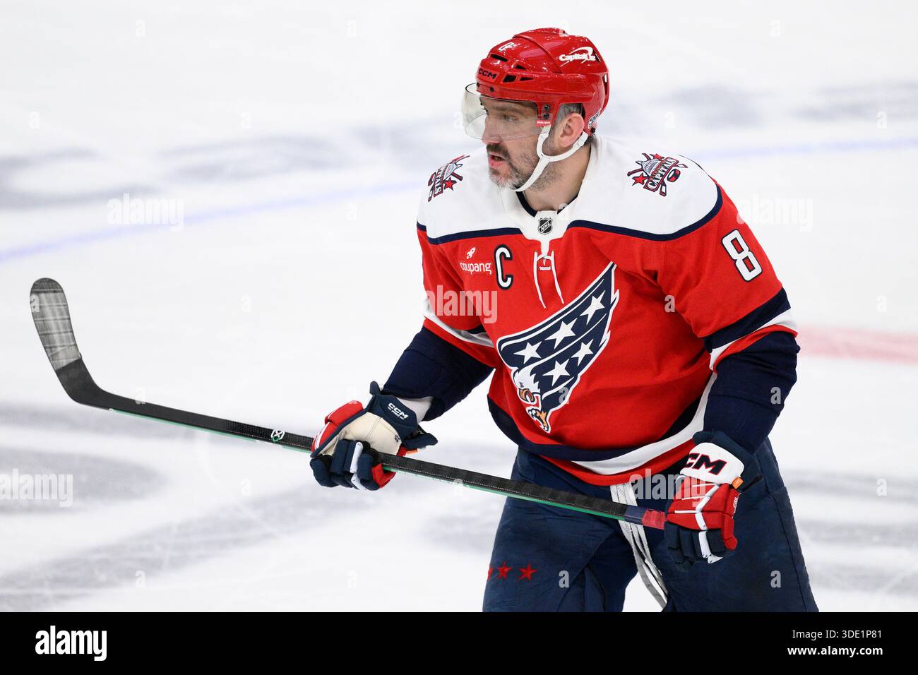 Washington Capitals left wing Alex Ovechkin (8) in action during the ...