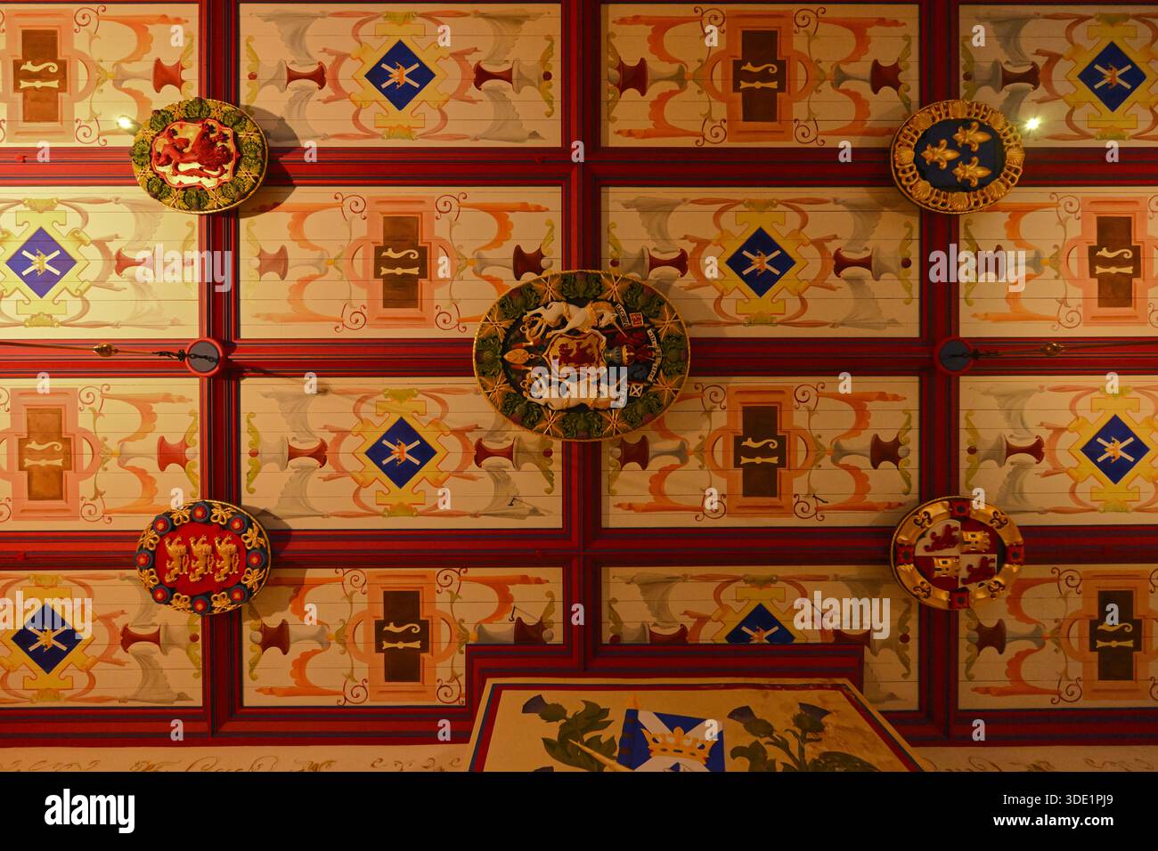 decorated ceiling of Royal Palace Inside Stirling castle, childhood ...