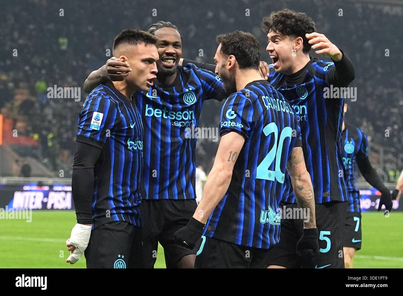 Inter Milan’s Lautaro Martinez celebrates after scoring 2-0 during the ...