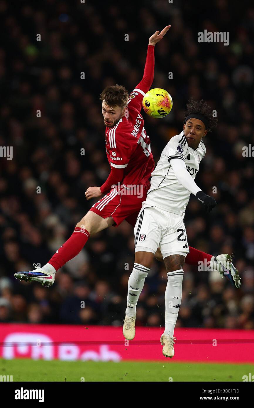 London, England, 4th January 2026. Conor Bradley of Liverpool and Kevin ...