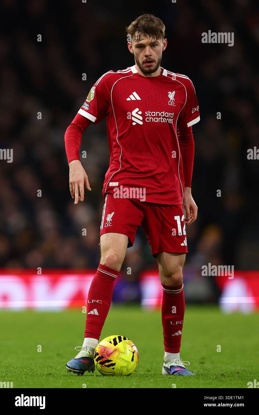 London, England, 4th January 2026. Conor Bradley of Liverpool during ...